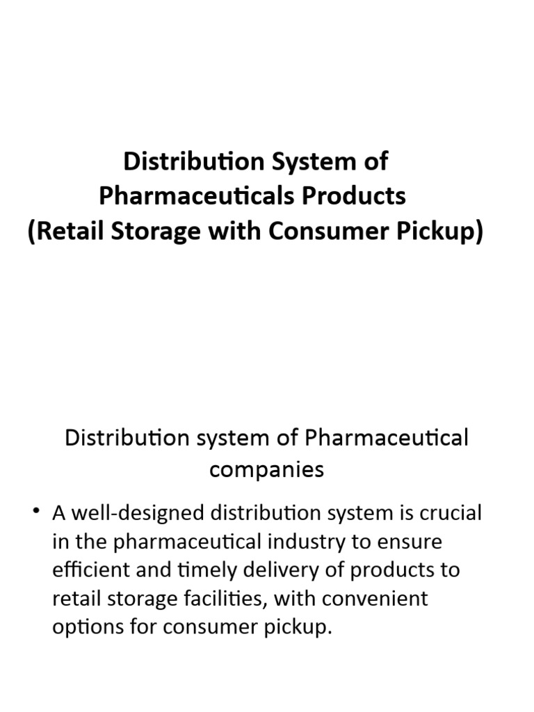 Distribution System of Pharmaceuticals Products | PDF | Retail | Inventory
