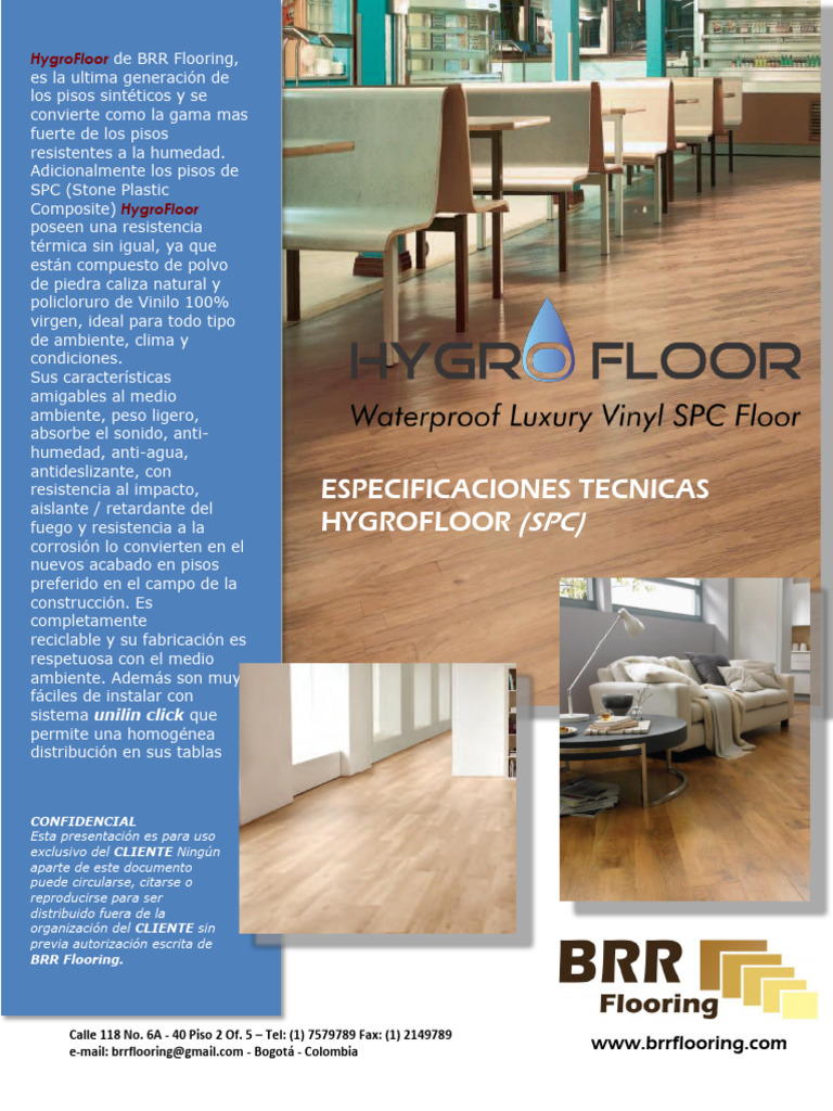 FICHA TECNICA PISOS SPC (HygroFloor) | PDF | Aislamiento térmico ...