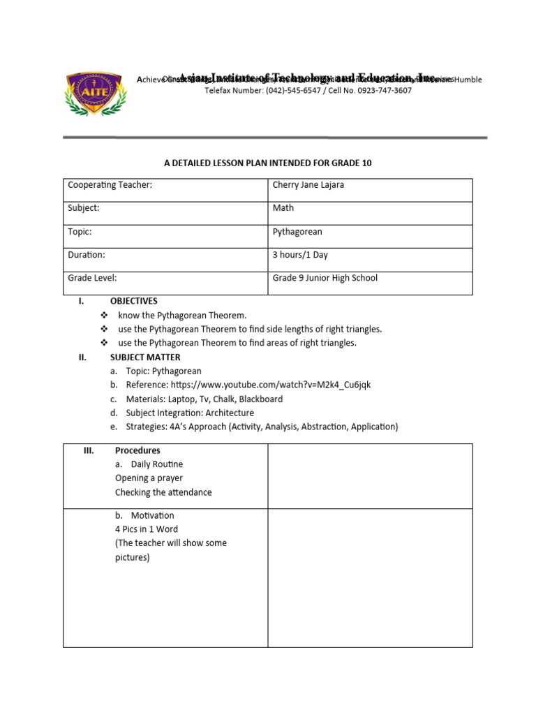 Pythagorean Theorem Pdf Mathematics Elementary Geometry