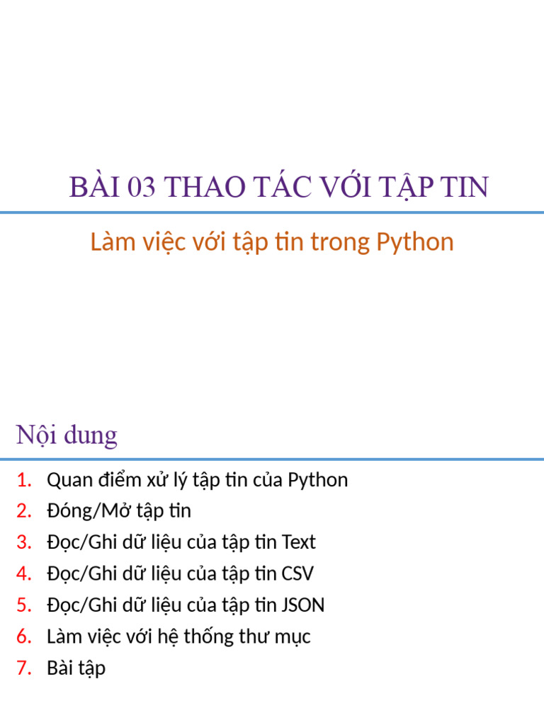 Bài 03 - 01 Thao Tác Với Tập Tin | PDF