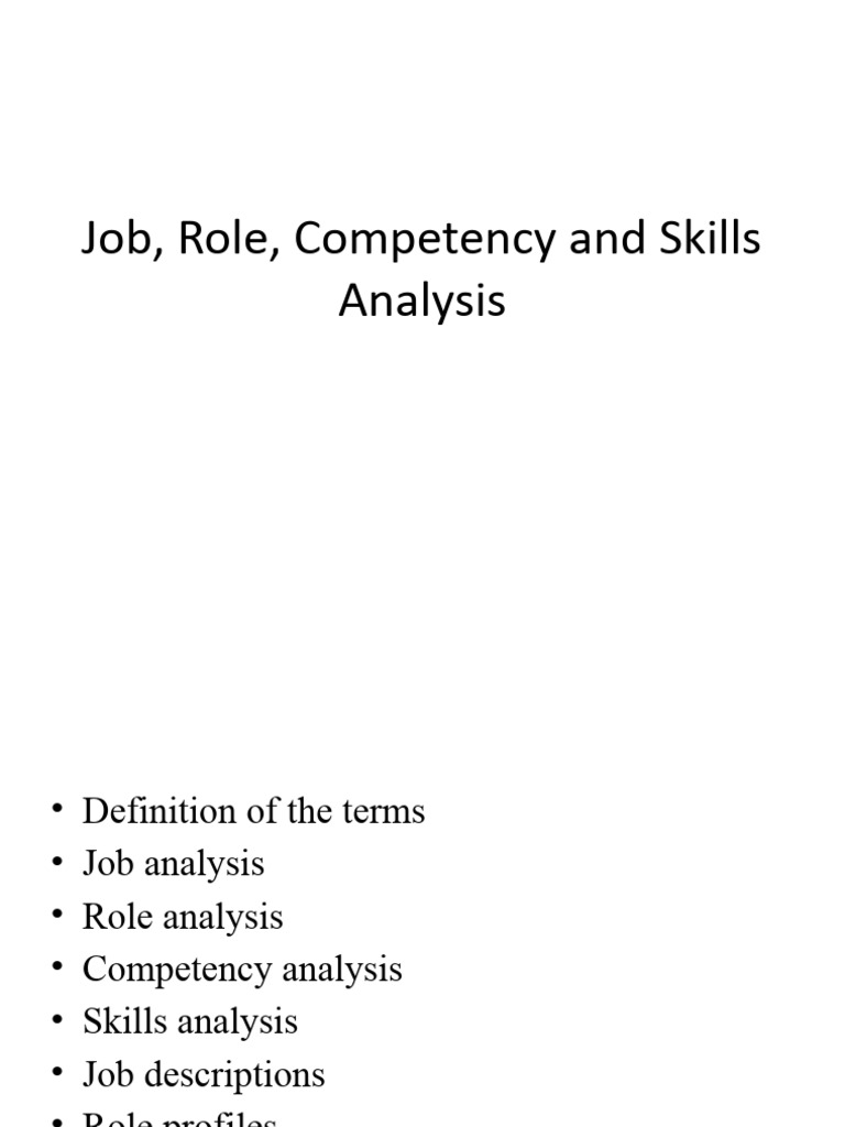 Job, Role, Competency and Skill Analysis | PDF | Leadership | Expert