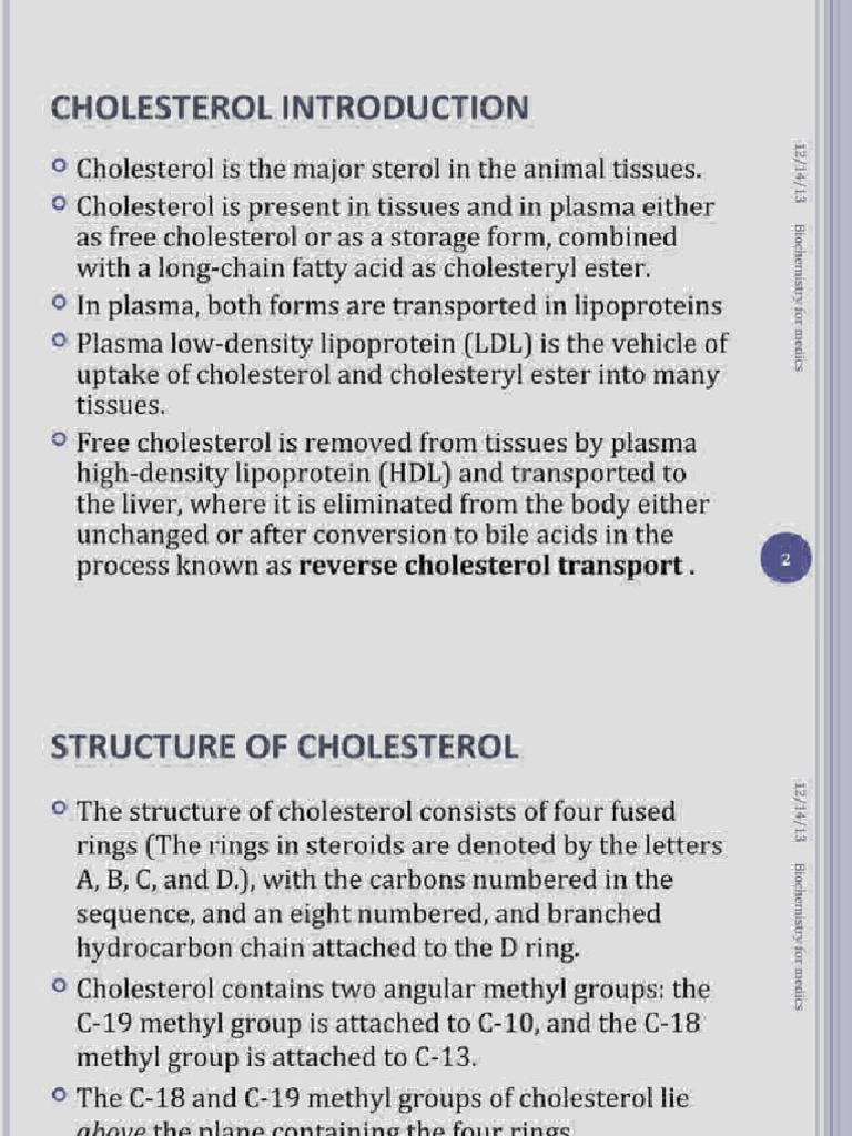 Cholestrol Biosynthesis | PDF