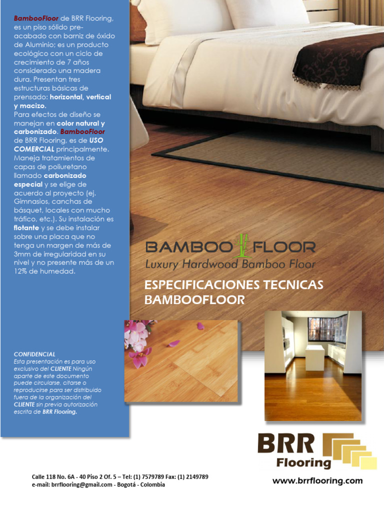 FICHA TECNICA PISOS DE BAMBU (BambooFloor) | PDF | Aluminio | Materiales