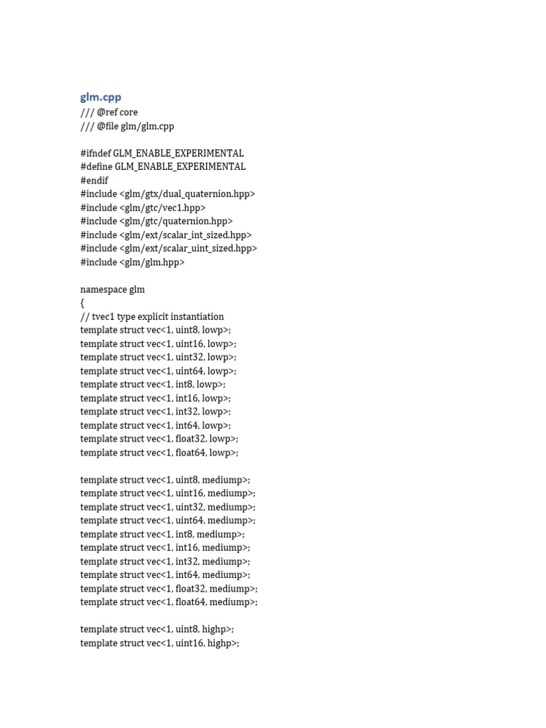 GLM CPP | PDF | Computer Programming | C++
