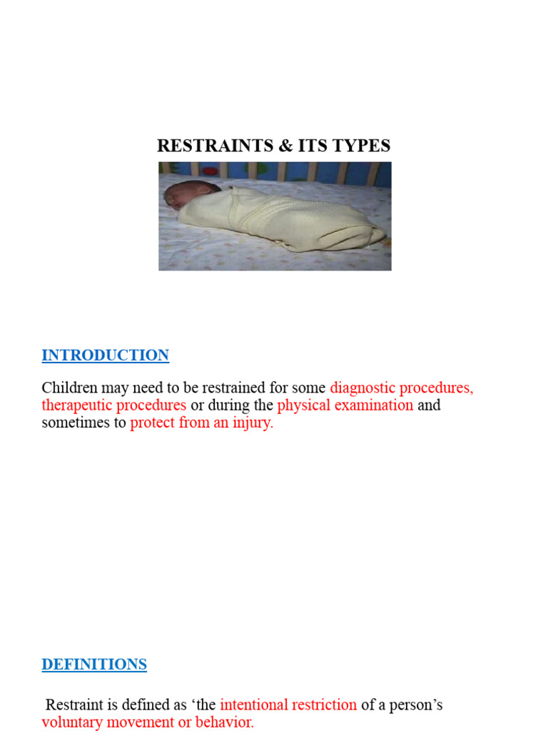Restraints & Its Types | PDF | Clinical Medicine | Medical Specialties