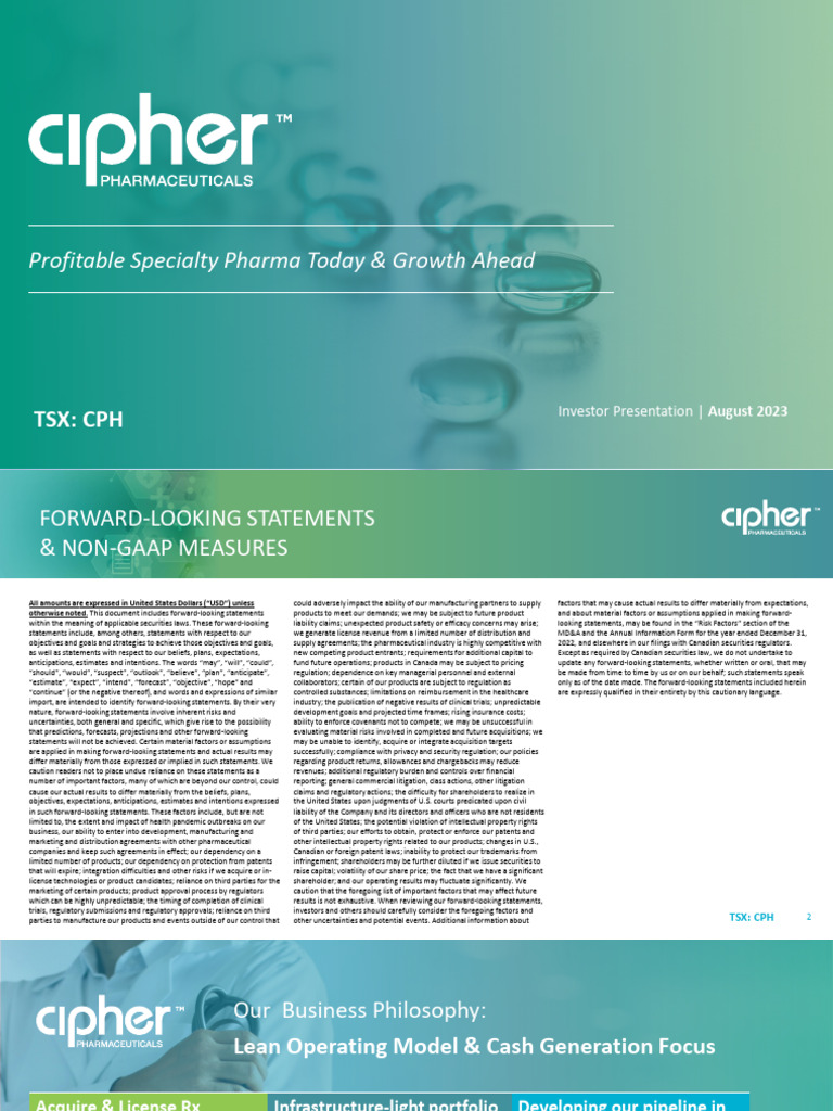 Cipher Presentation Q2 2023 - FINAL | PDF | Pharmaceutical Industry | Patent