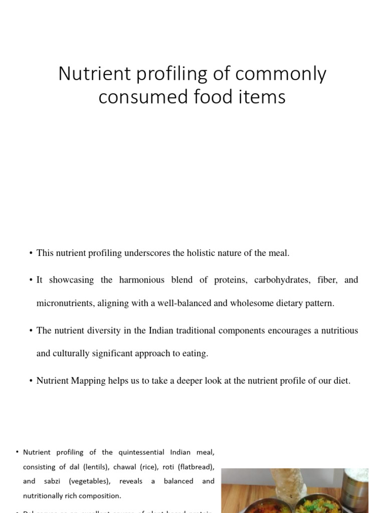 Nutrient Profiling of Commonly Consumed Food Items | PDF | Indian ...