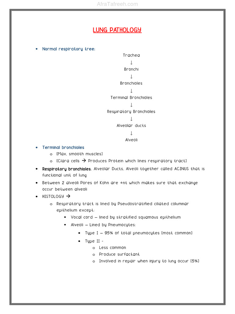 Patho - Lung Pathology Atf | PDF | Respiratory Tract | Lung