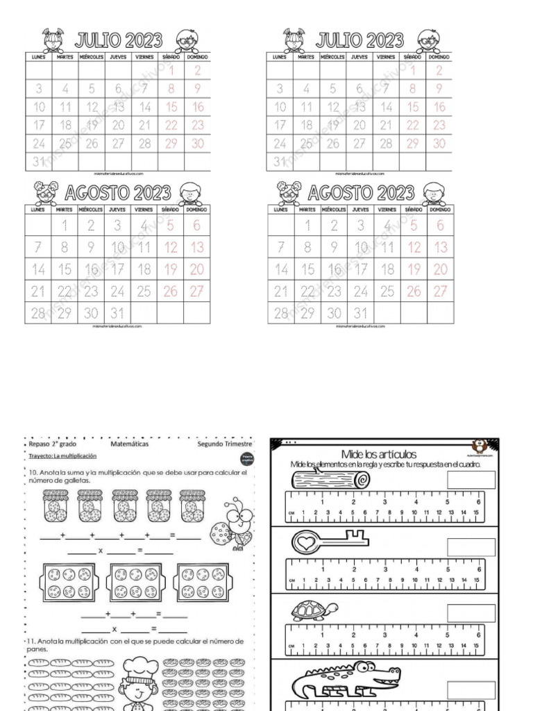 Multiplicación y Calendario | PDF