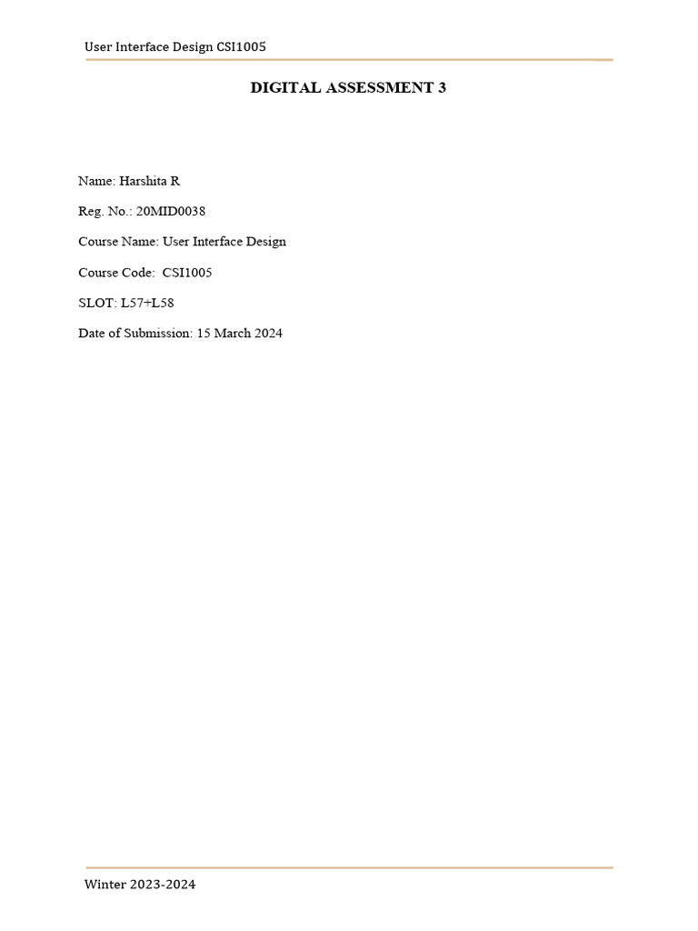 Digital Assignment 3 | PDF | Usability | User Interface Design