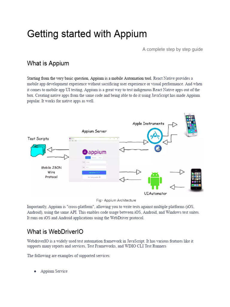 Appium Installation Guide Pdf Selenium Software Mobile App