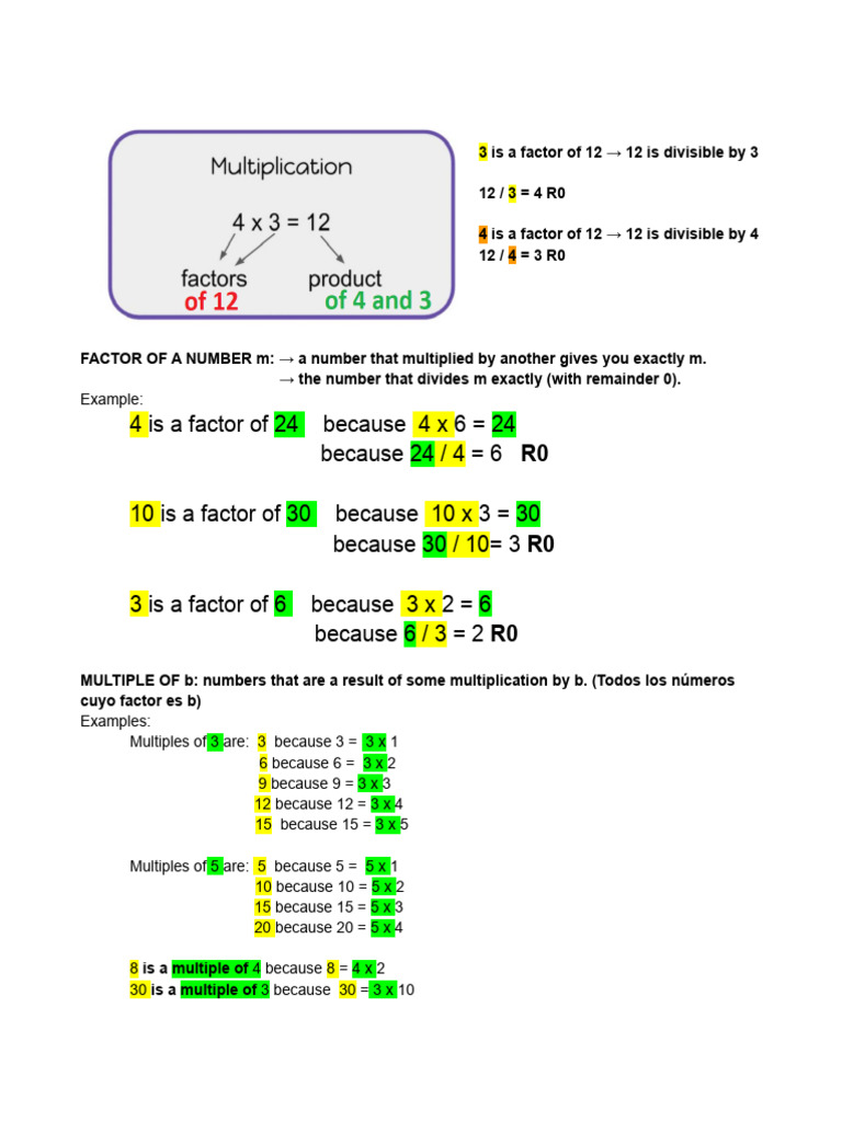 Factors and Prime Numbers | PDF | Prime Number | Numbers