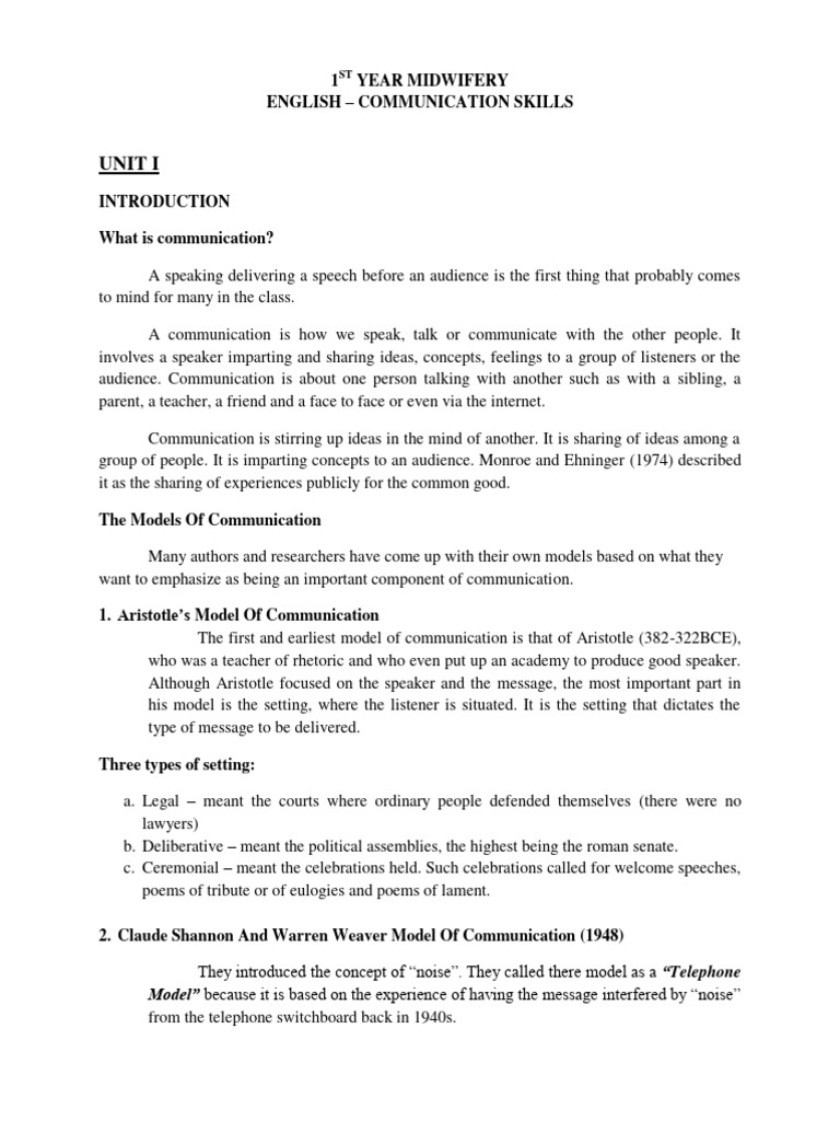 Communication Skills - Module 1 | PDF | Communication | Public Speaking