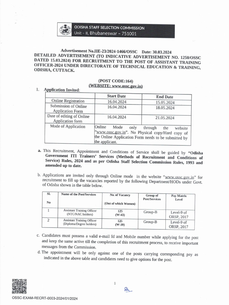 Advt For ATO-2024 | PDF