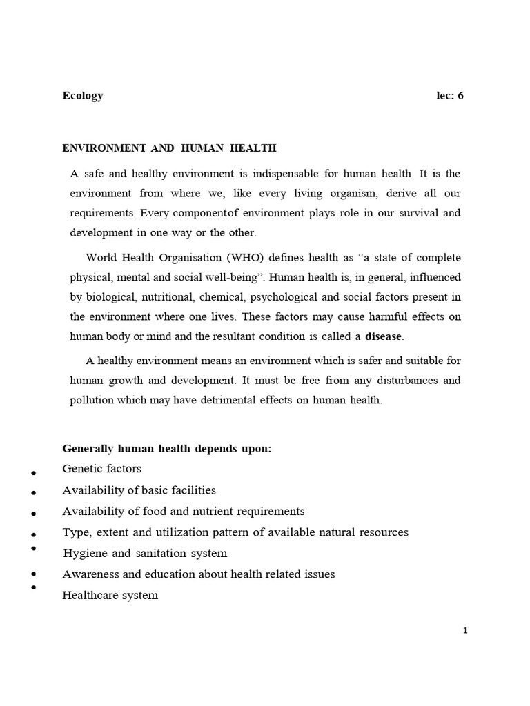Lec 6 | PDF | Natural Environment | Environmental Health