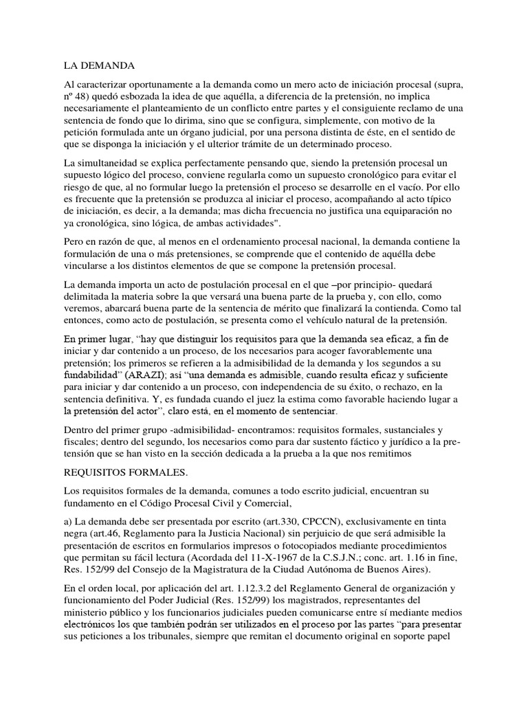 Requisitos de la Demanda Judicial | PDF | Demanda judicial | Ley procesal