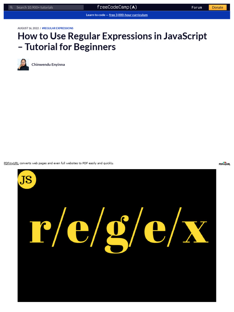 WWW Freecodecamp Org News Regular-Expressions-For-Beginners | PDF | Regular Expression | World ...
