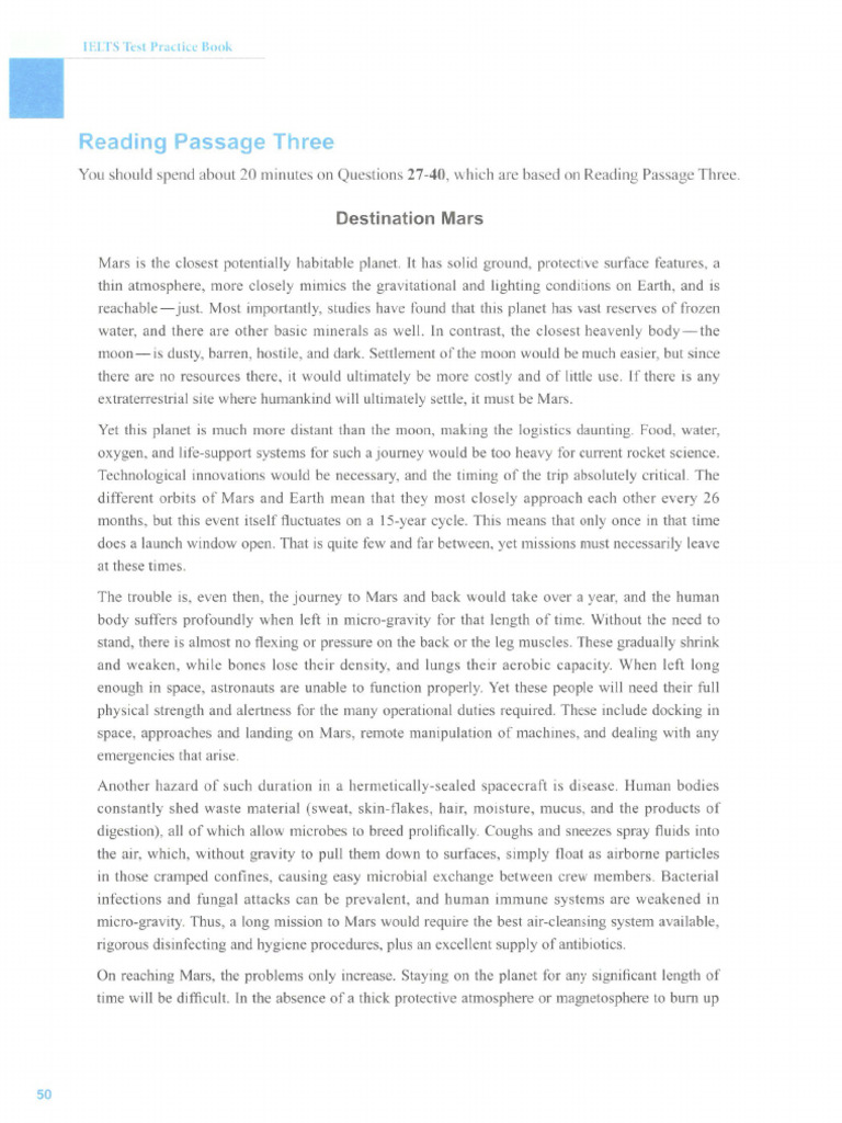 Reading - Destination Mars | PDF