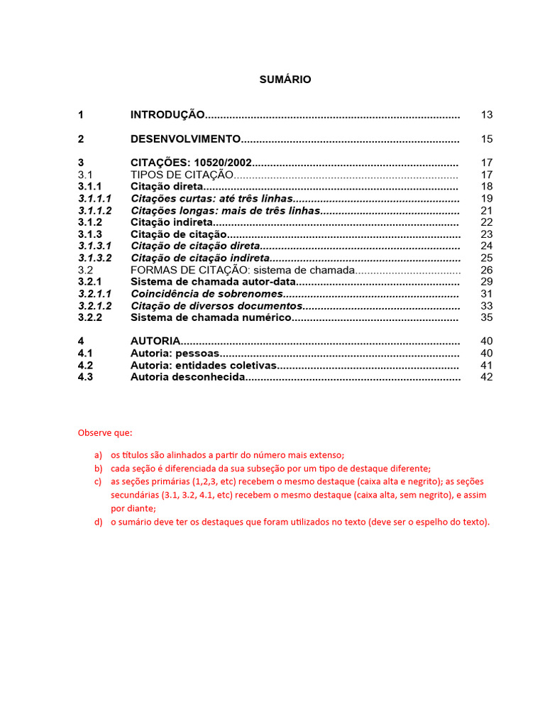 Modelo de Sumario | PDF | Citação
