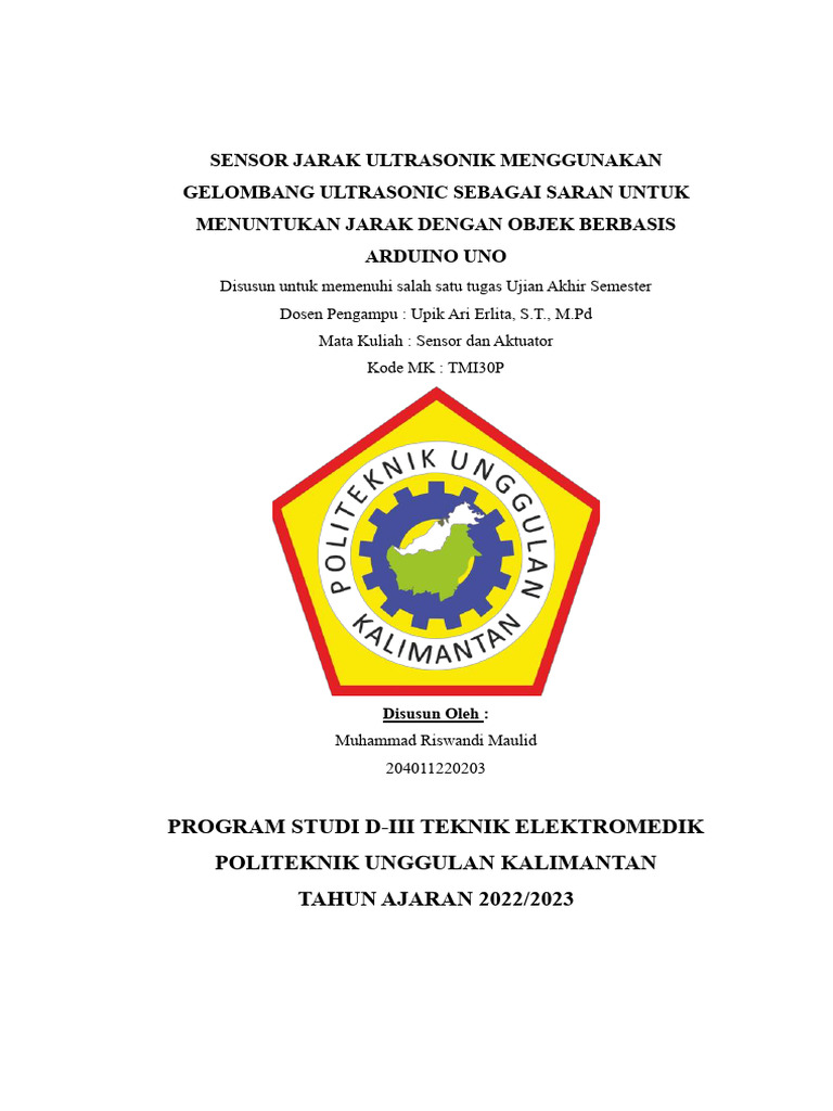 Muhammad Riswandi Maulid - Sensor Jarak Ultrasonik Menggunakan Gelombang Ultrasonic Sebagai ...