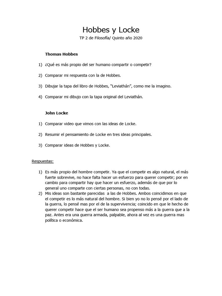 Hobbes y Locke | PDF | John Locke | Thomas Hobbes