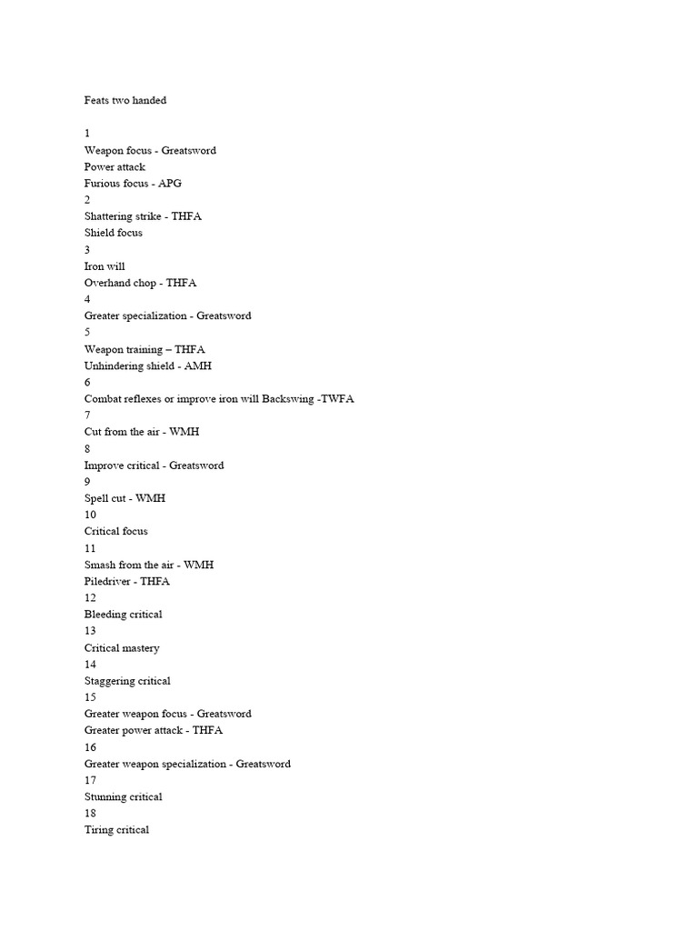 Feats Two Handed | PDF | History