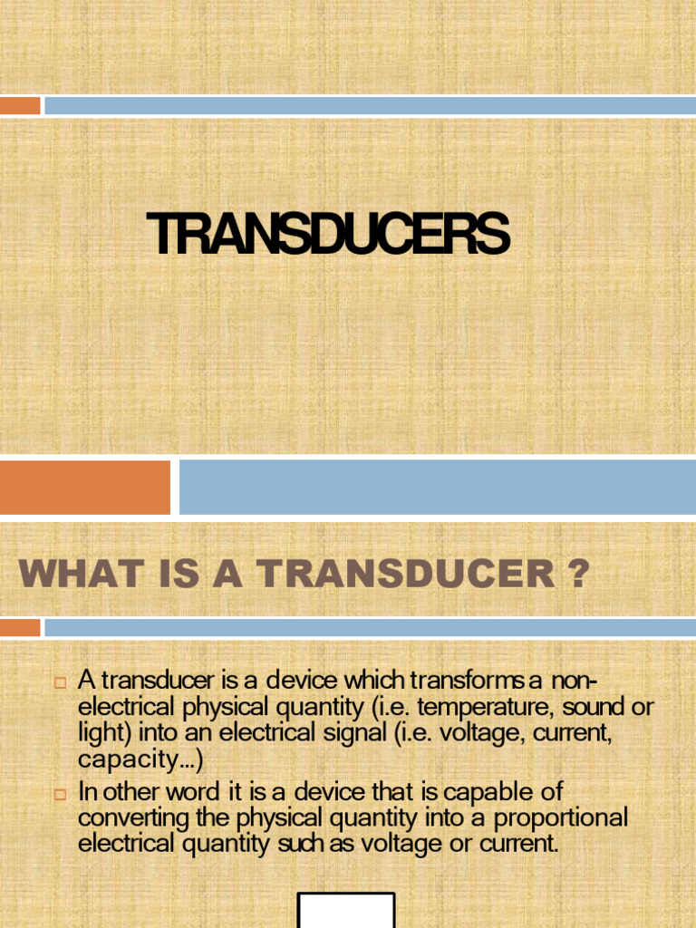 transducers | PDF | Electrical Resistance And Conductance | Sensor