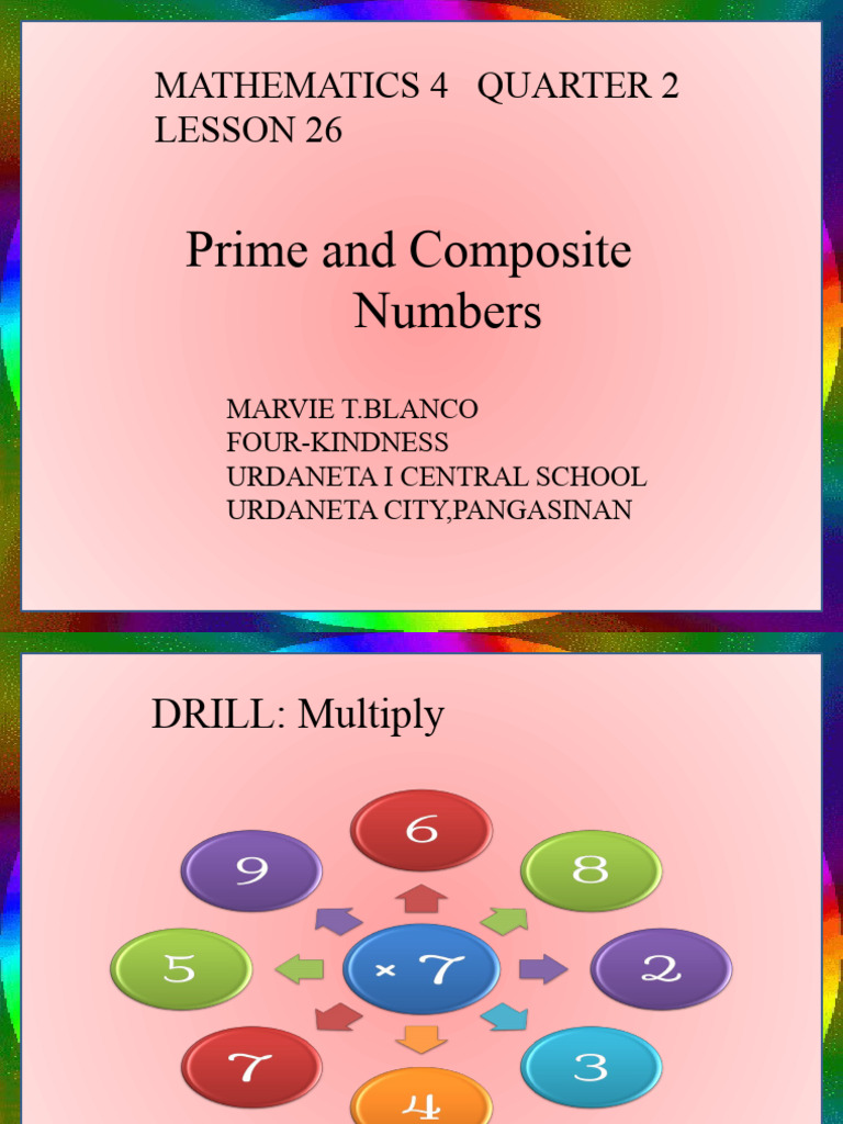 Prime and Composite Numbers: Mathematics 4 Quarter 2 Lesson 26 | PDF | Prime Number | Multiplication