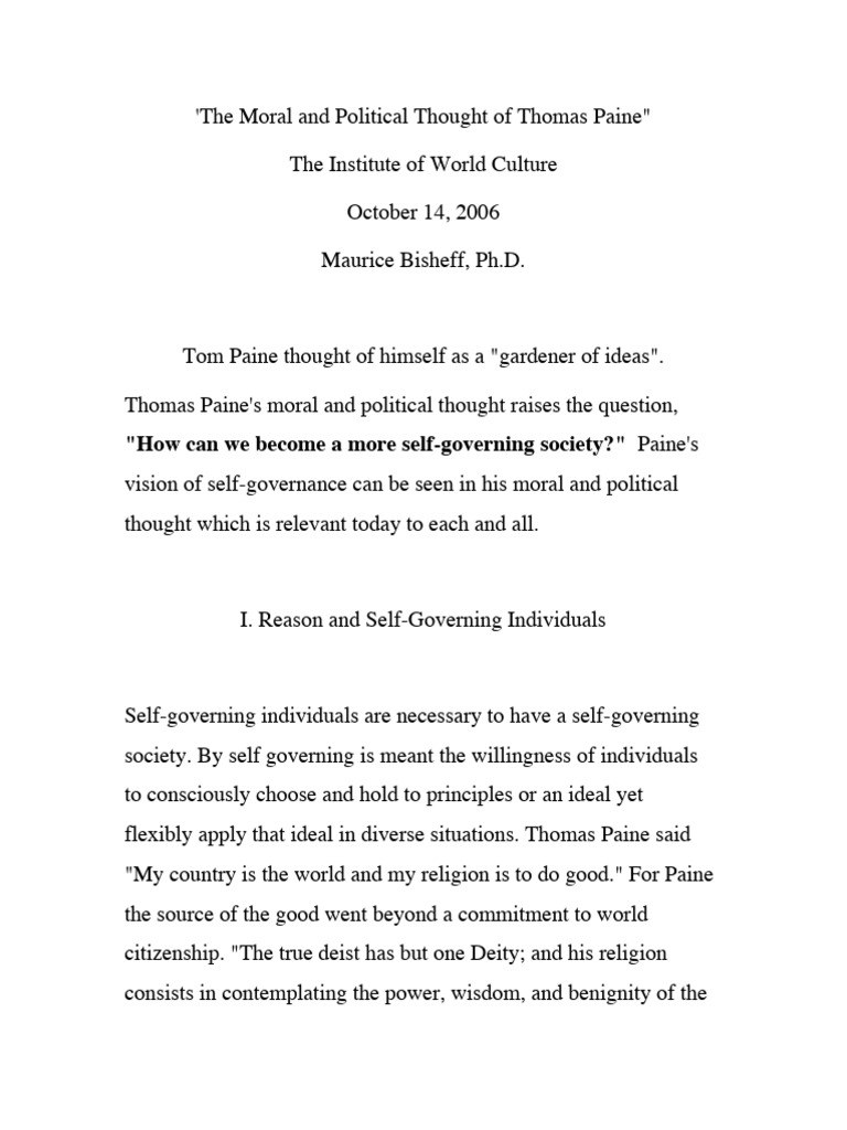 Paine Article Bisheff | PDF | Reason | Conscience