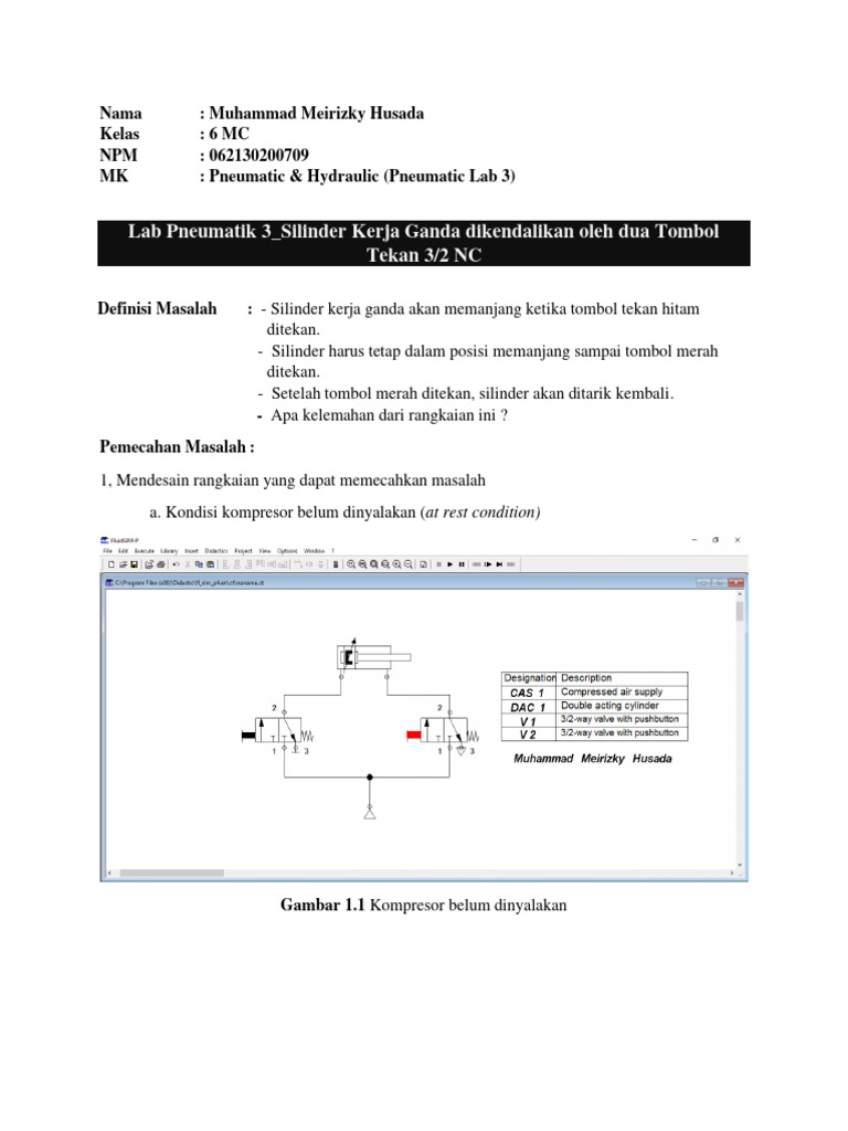 Revisi Tugas Individu 1 - Pneumatic Lab 3 - Muhammad Meirizky Husada | PDF