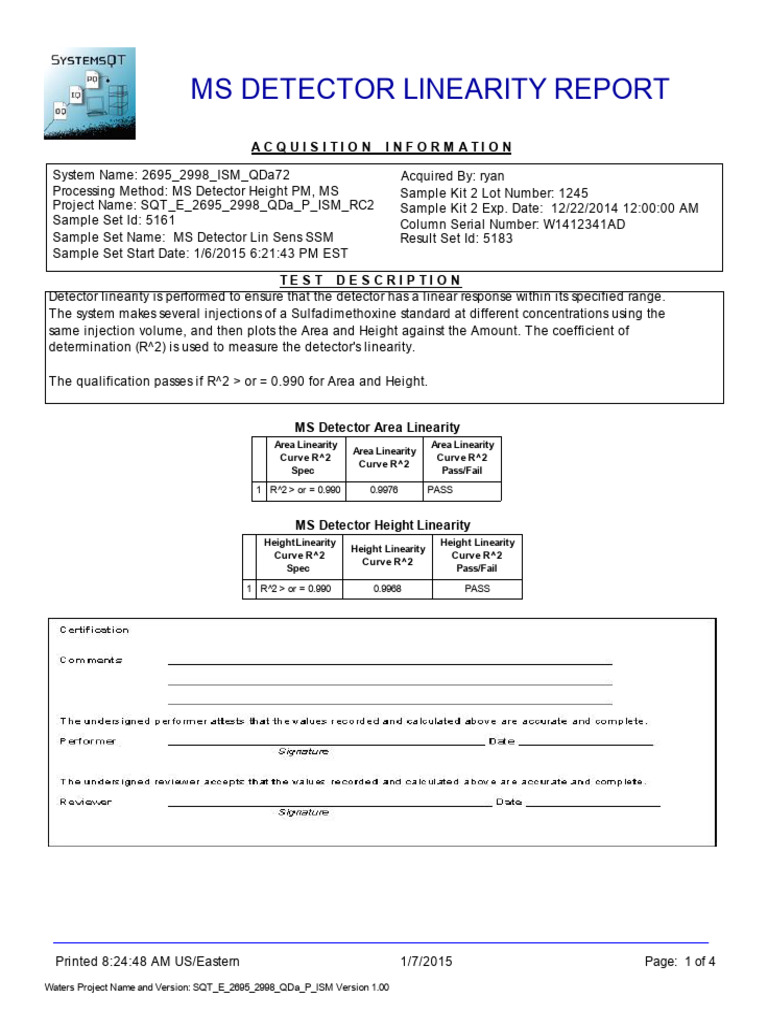 MS Detector Lin | PDF | Scientific Techniques | Analytical Chemistry