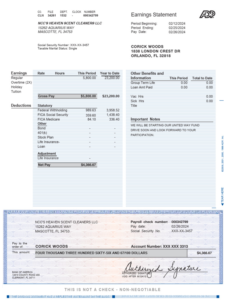 Payroll Statement for Employees | PDF | Social Security (United States ...