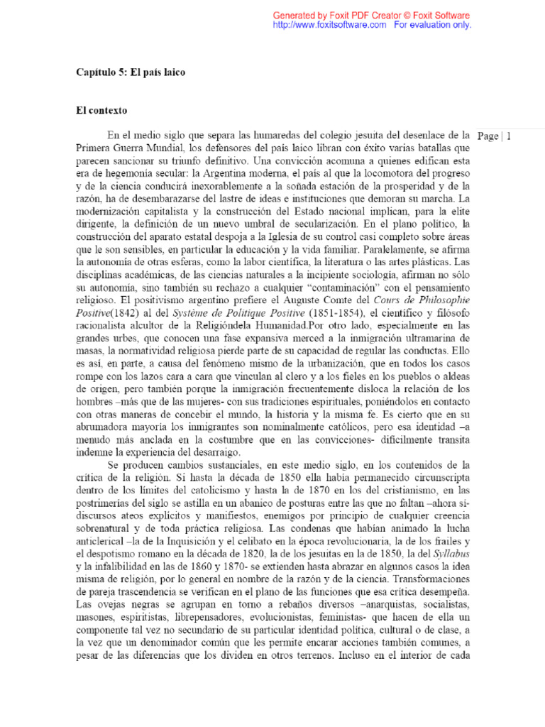 Capítulo 5 - El País Laico. Entera | PDF