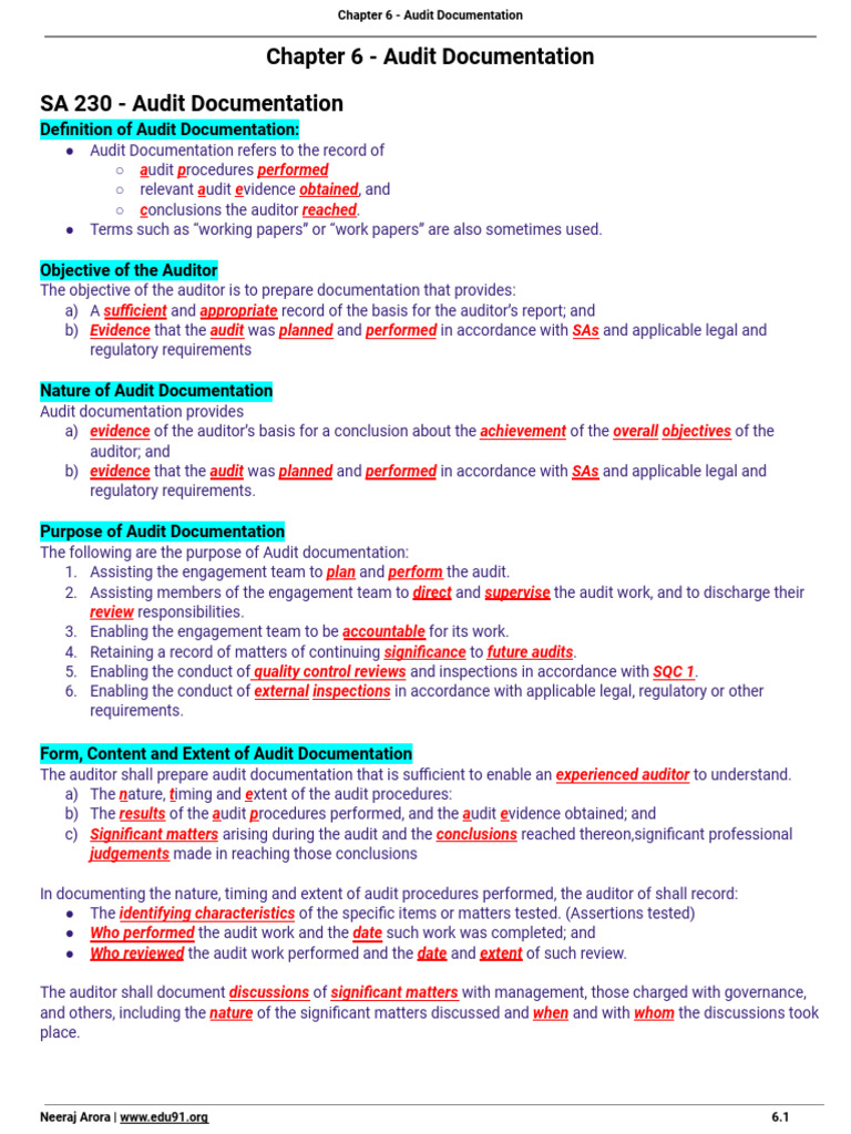 Audit Documentation Essentials | PDF | Audit | Financial Audit