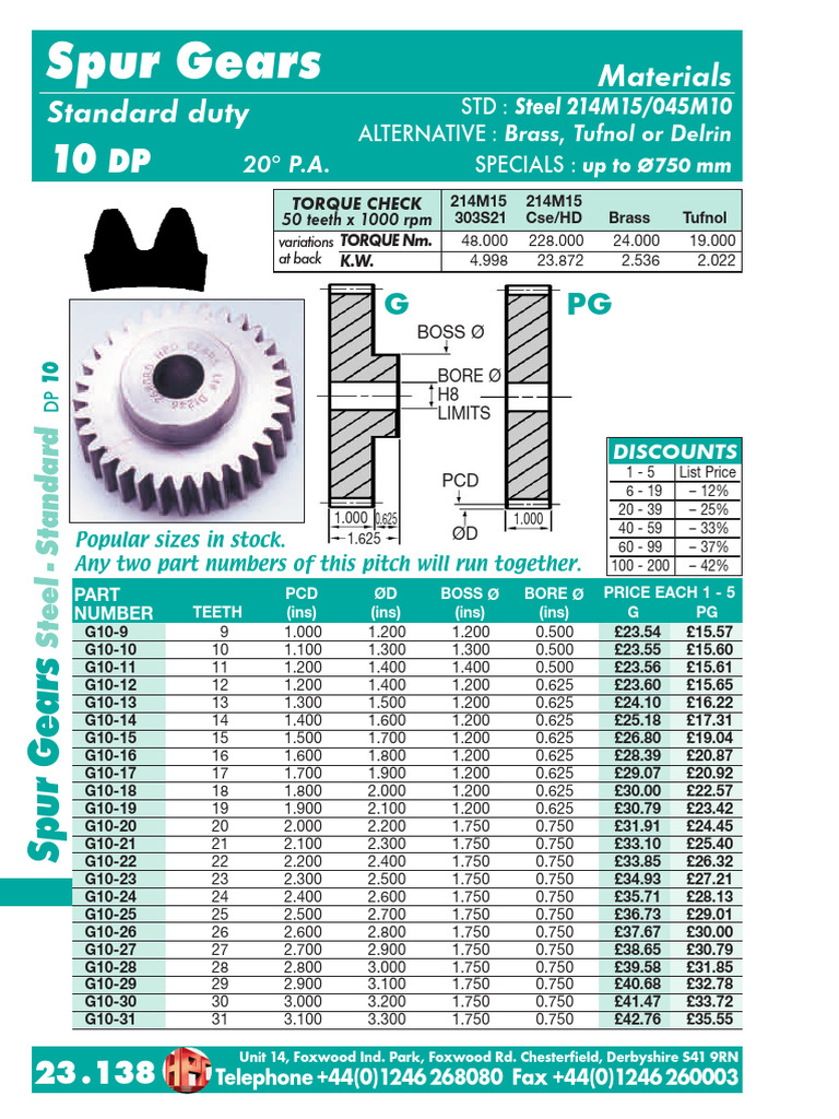 HPC-SpurGears DP10 Liste | PDF | Equipment | Machines