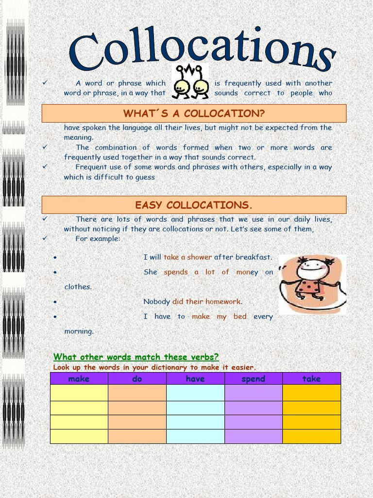 Collocations Make Do Have Spend Take | PDF