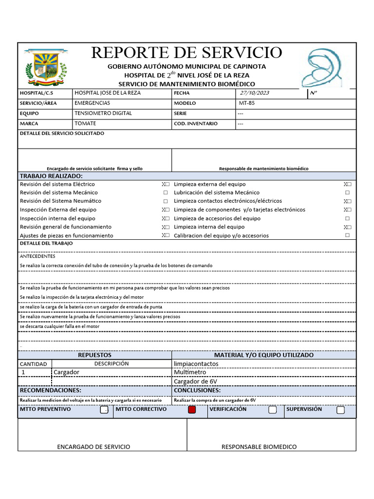 Mantenimiento Correctivo de Un Tensiometro Digital | PDF | Electricidad ...