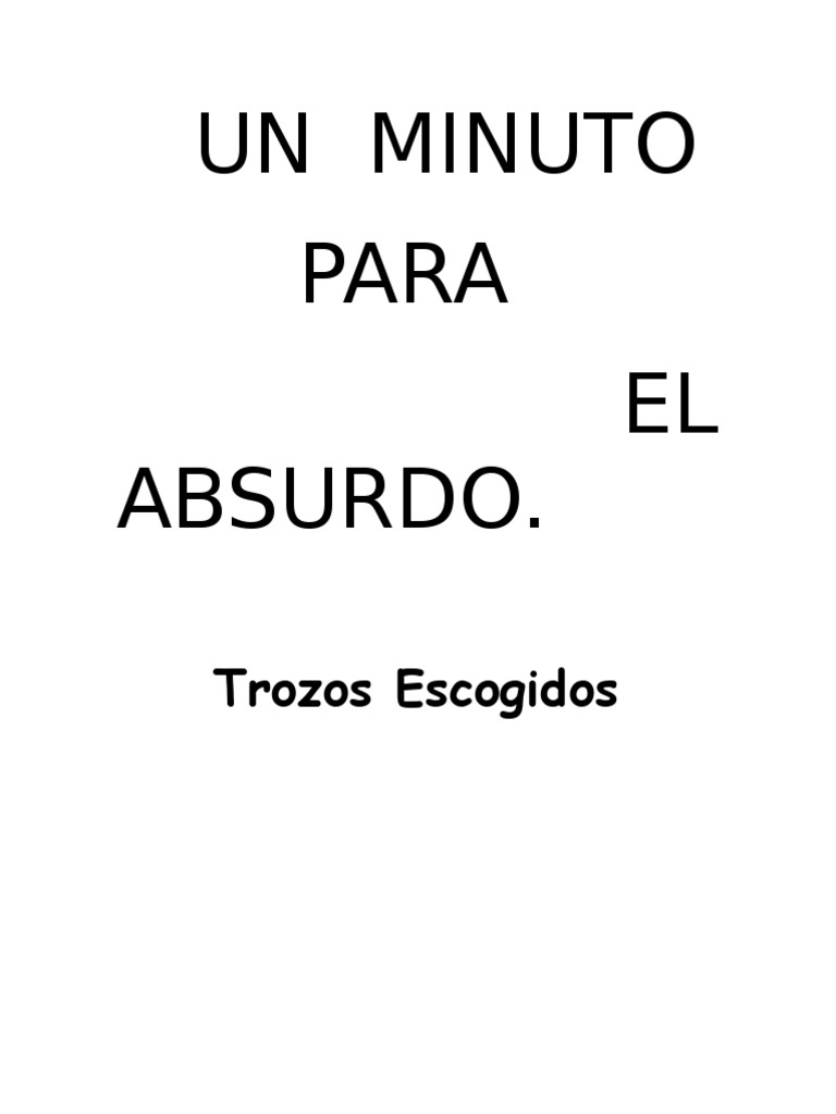 Un Minuto para El Absurdo | PDF | Amor | Science