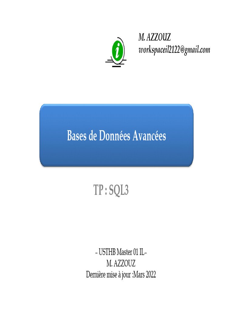 Exercice 01-02-03 SQL3 | PDF | Classe (informatique) | Génie logiciel