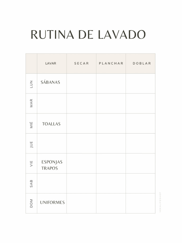 PLANIFICA TU LAVADO | PDF