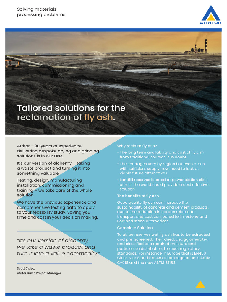 Atritor Fly Ash Leaflet | PDF | Concrete