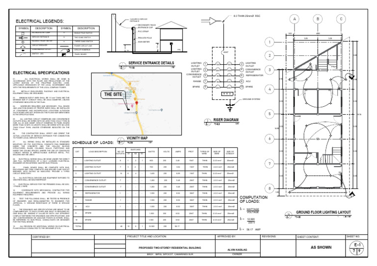 The Site: Electrical Legends | PDF | Electrical Wiring | Wire