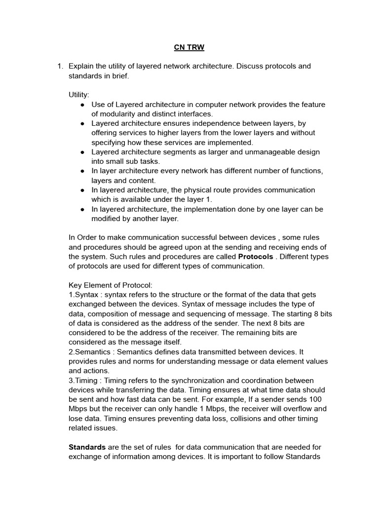 CN 1 | PDF | Osi Model | Internet Protocol Suite