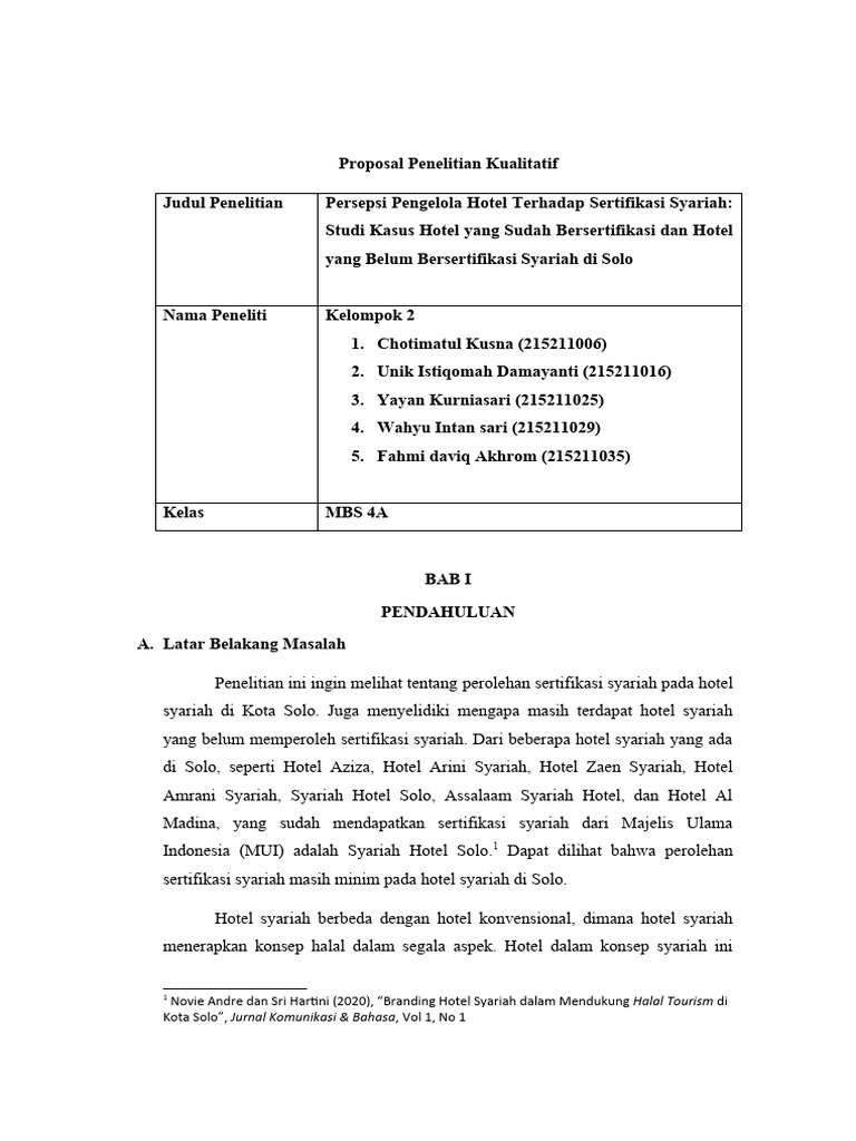 Proposal Penelitian Metopen-1 | PDF | Bisnis