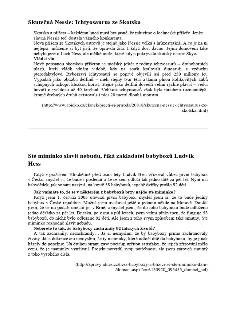 UZ - Neumelecky Text - Ukazky - Cvicne | PDF