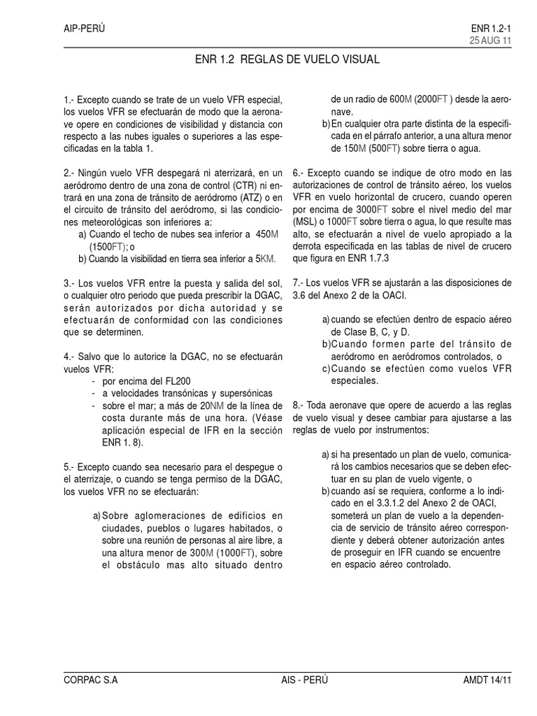 Enr 1.2-1 | PDF | Reglas de vuelo visual | Ingeniería Aeroespacial