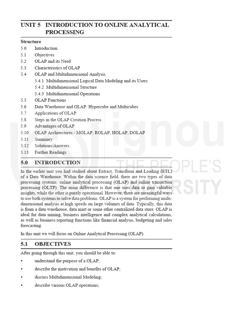 2.5 - OLAP in The Data WareHouse | PDF | Data Warehouse | Information ...