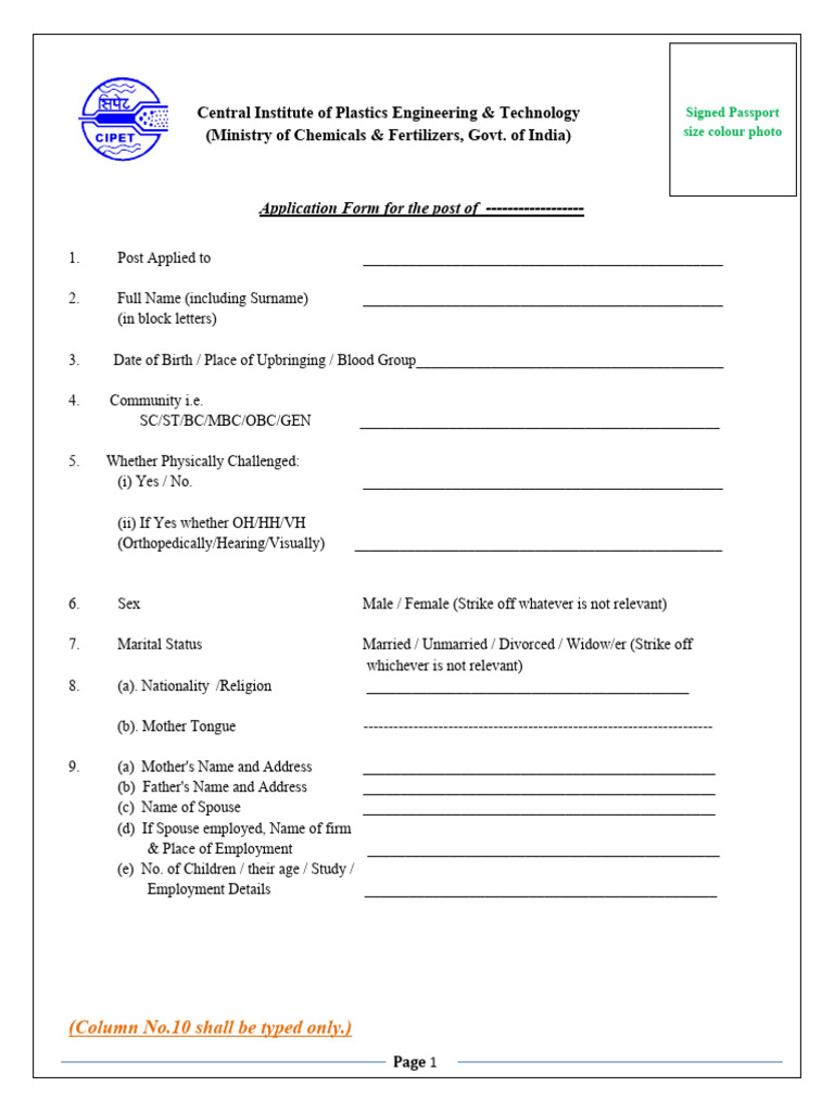 Application Format for Faculty | PDF | Thesis | Doctor Of Philosophy