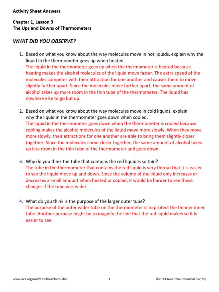 Thermometer Liquid Behavior Explained | PDF | Liquids | Thermometer