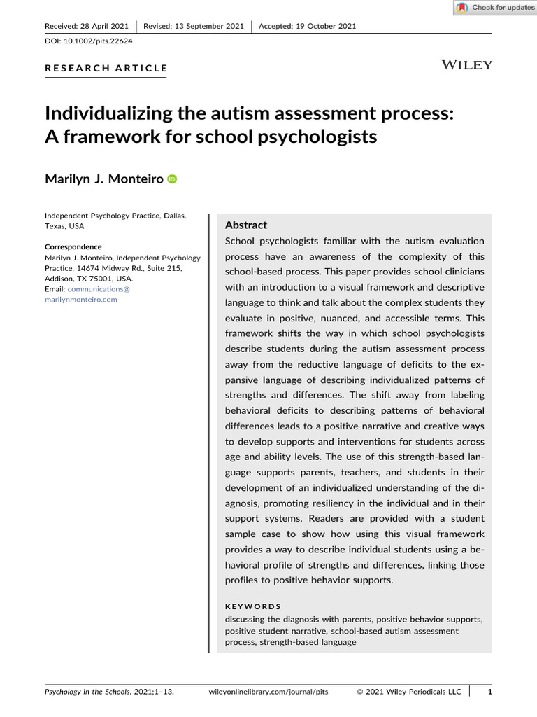 Strength-Based Autism Assessment Framework | PDF | Autism Spectrum ...